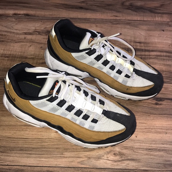 Nike | Shoes | Nike Air Max 95 Running Sneakers Wheat Black White Size ...